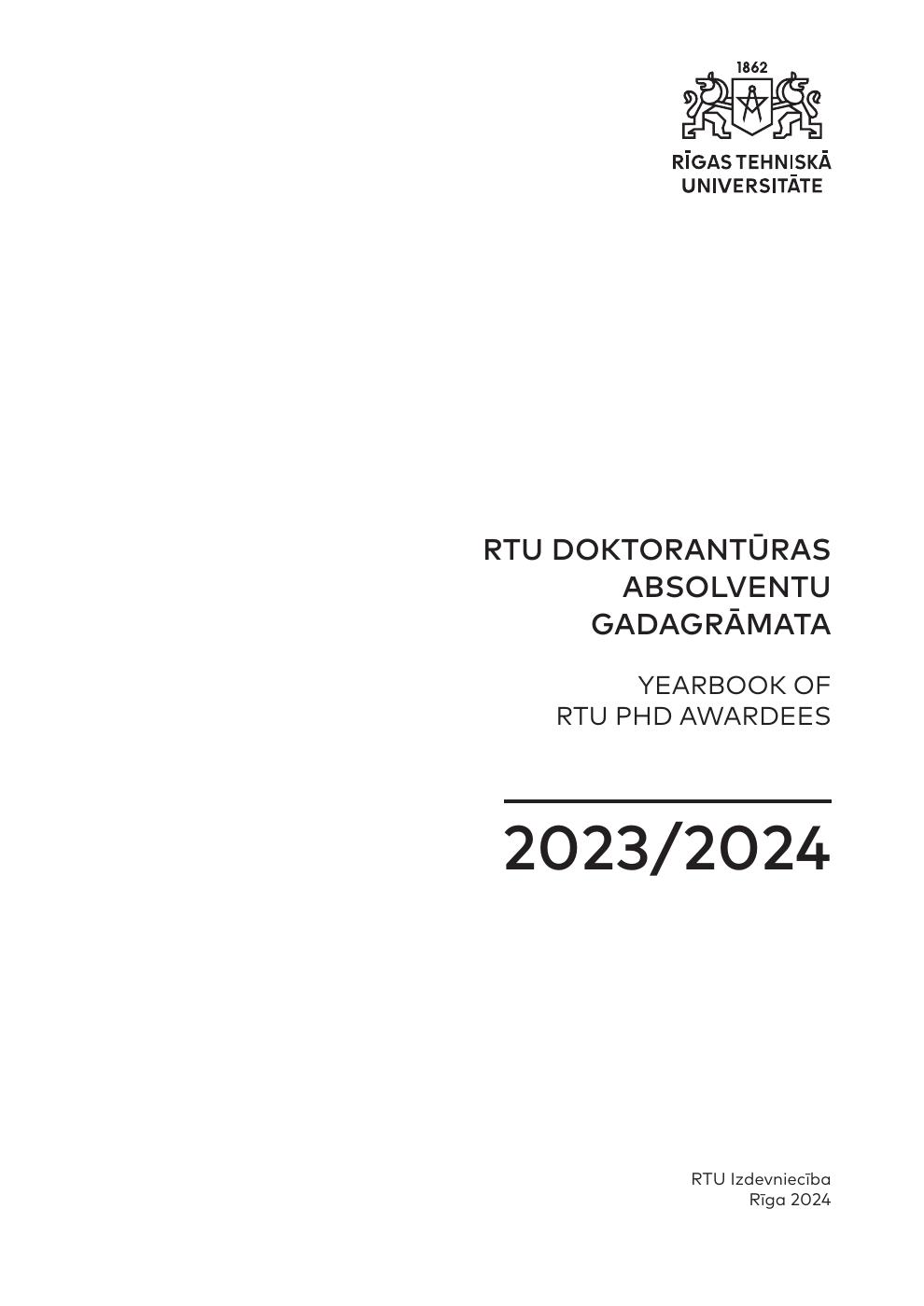 RTU Doktorantūras absolventu gadagrāmata 2023/2024 | PDF to Flipbook