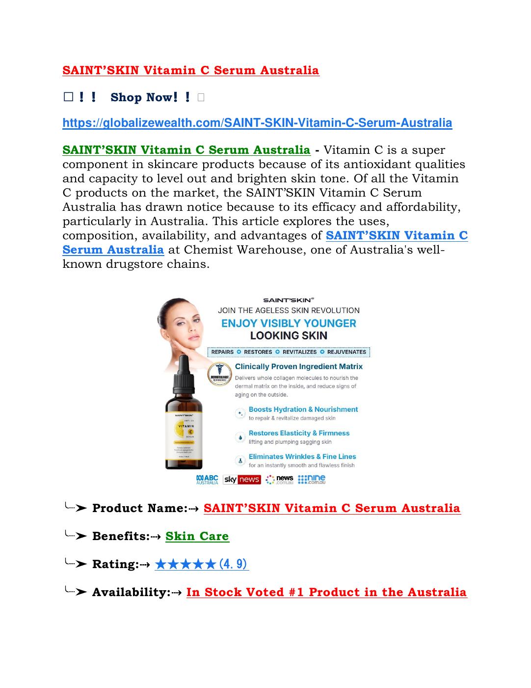 SAINT’SKIN Vitamin C Serum Australia Shop the Best Face Serums for Glowing Skin | PDF to Flipbook