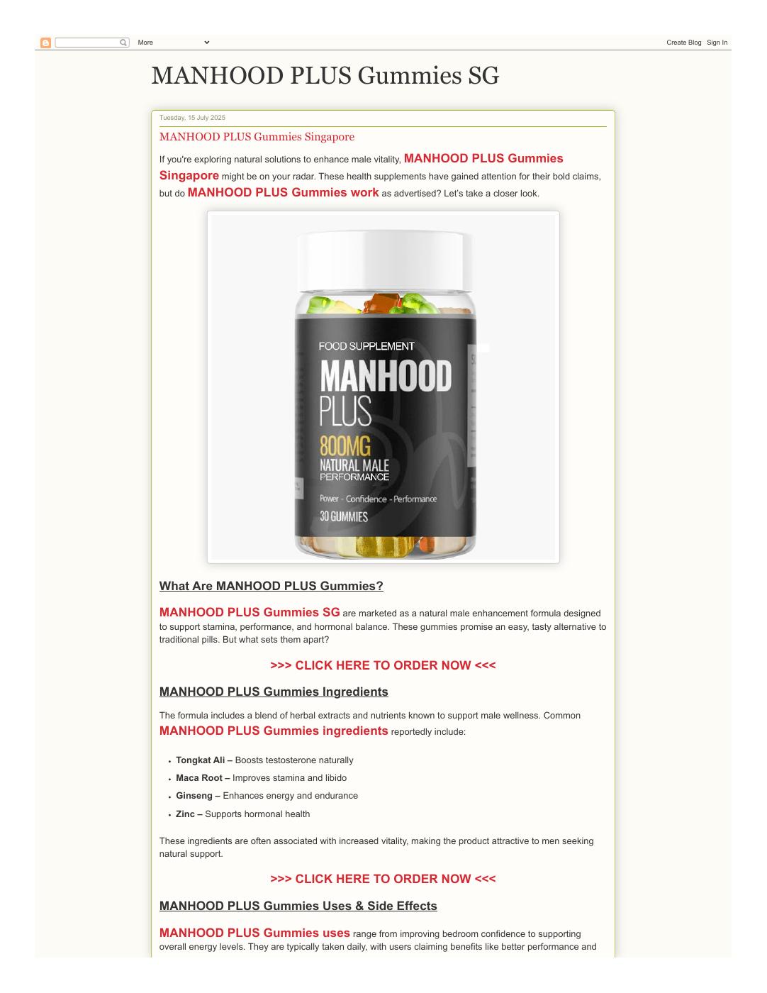 MANHOOD PLUS Gummies for Men's Sexual Health (SG) | PDF to Flipbook