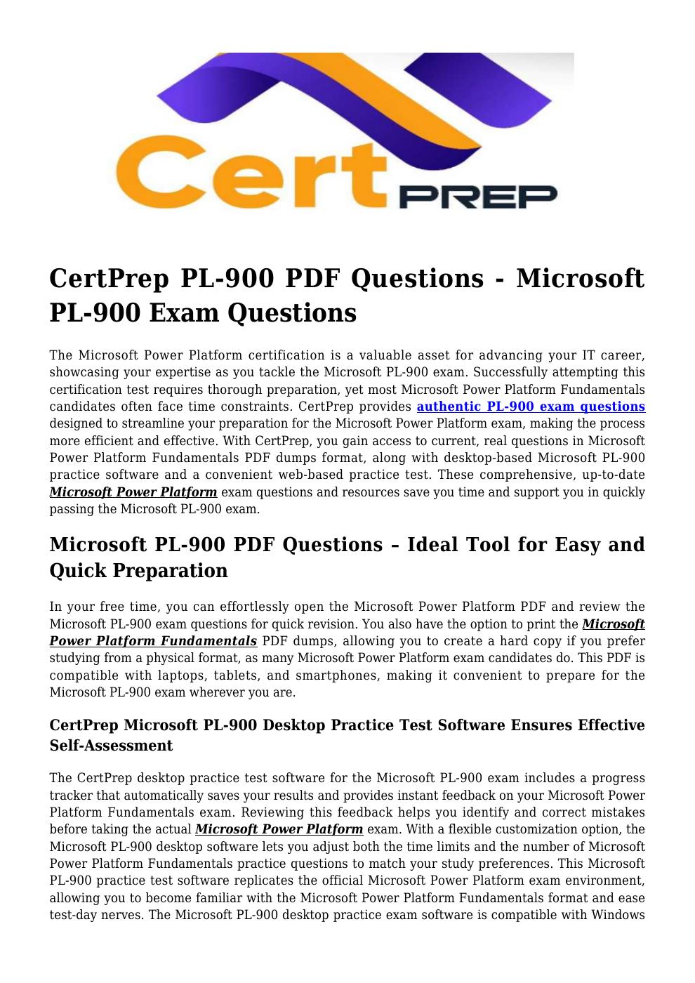 Microsoft PL-900 Exam Questions [2025] - How To Prepare? | PDF to Flipbook