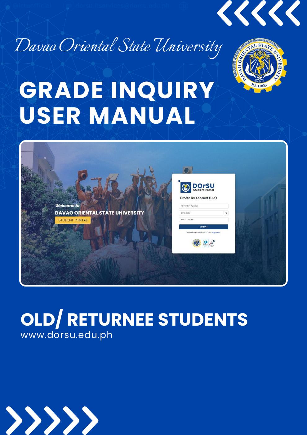 Grade Inquiry User Manual for Old/Returnee Students 2025 | PDF to Flipbook