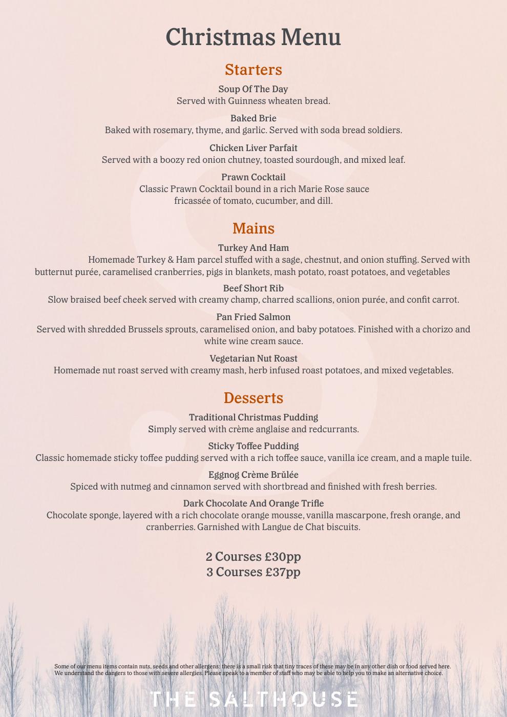 The Salthouse | Christmas Menu 2025