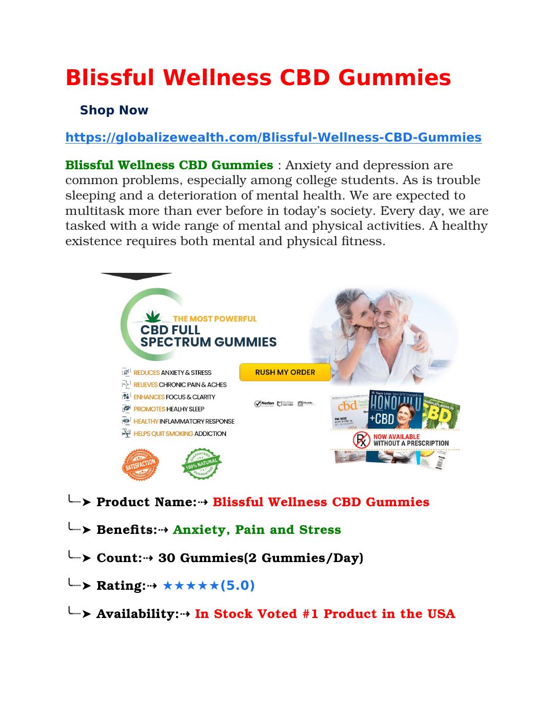Blissful Wellness CBD Gummies Reviews: Uses, Work, Best Results {Buy Now} | PDF to Flipbook