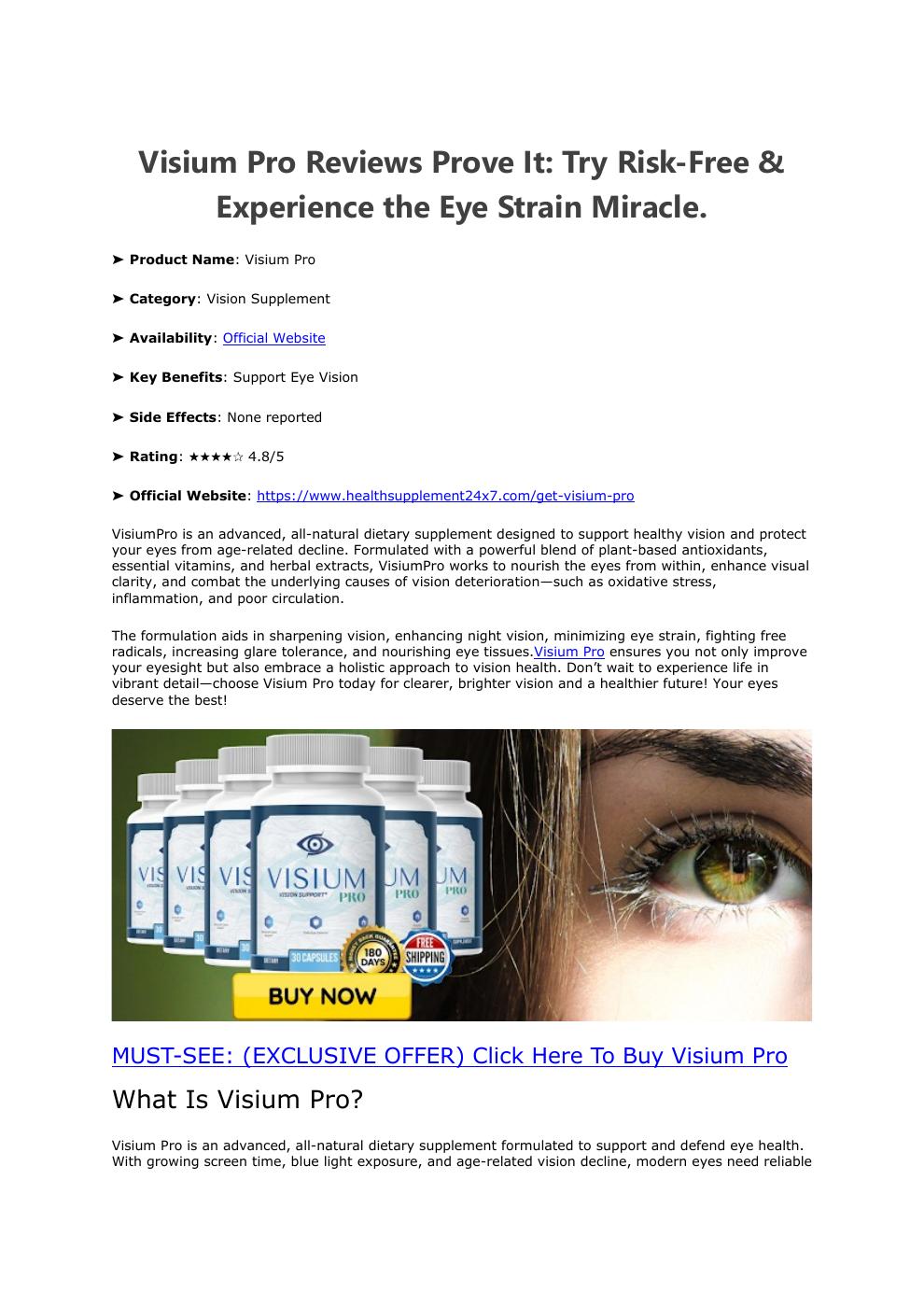 Visium Pro 2025: The Premium US Formula for Peak Retinal Performance & Clarity | PDF to Flipbook