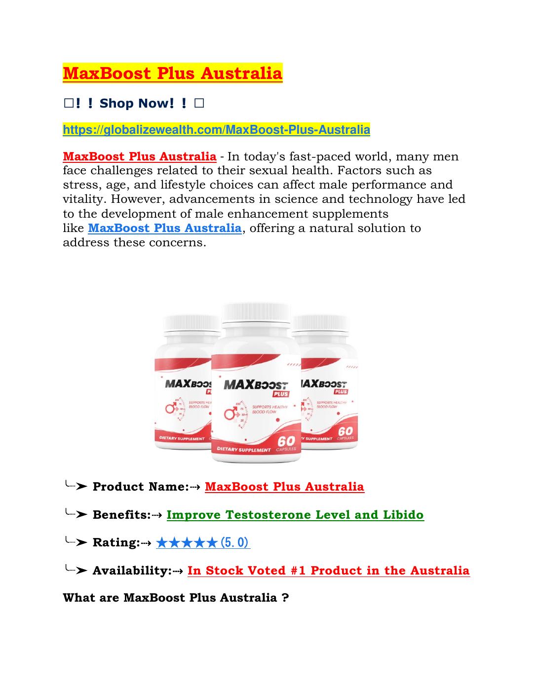 MaxBoost Plus Australia Men Need It For Great Sexual Improvement? | PDF ...