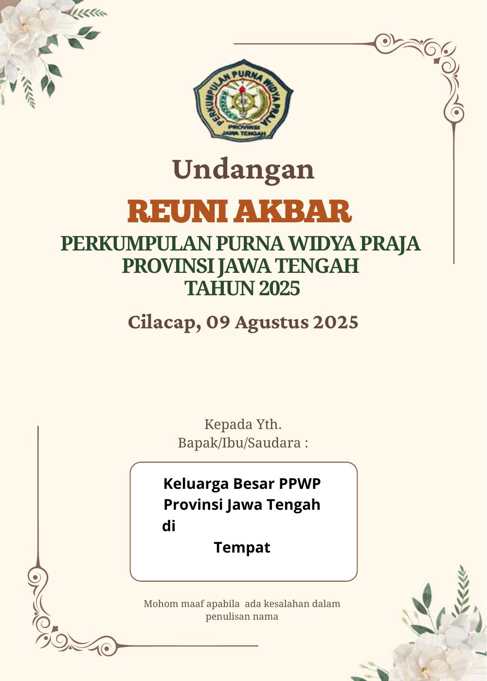 UNDANGAN CETAK REUNI AKBAR 2025 | PDF to Flipbook