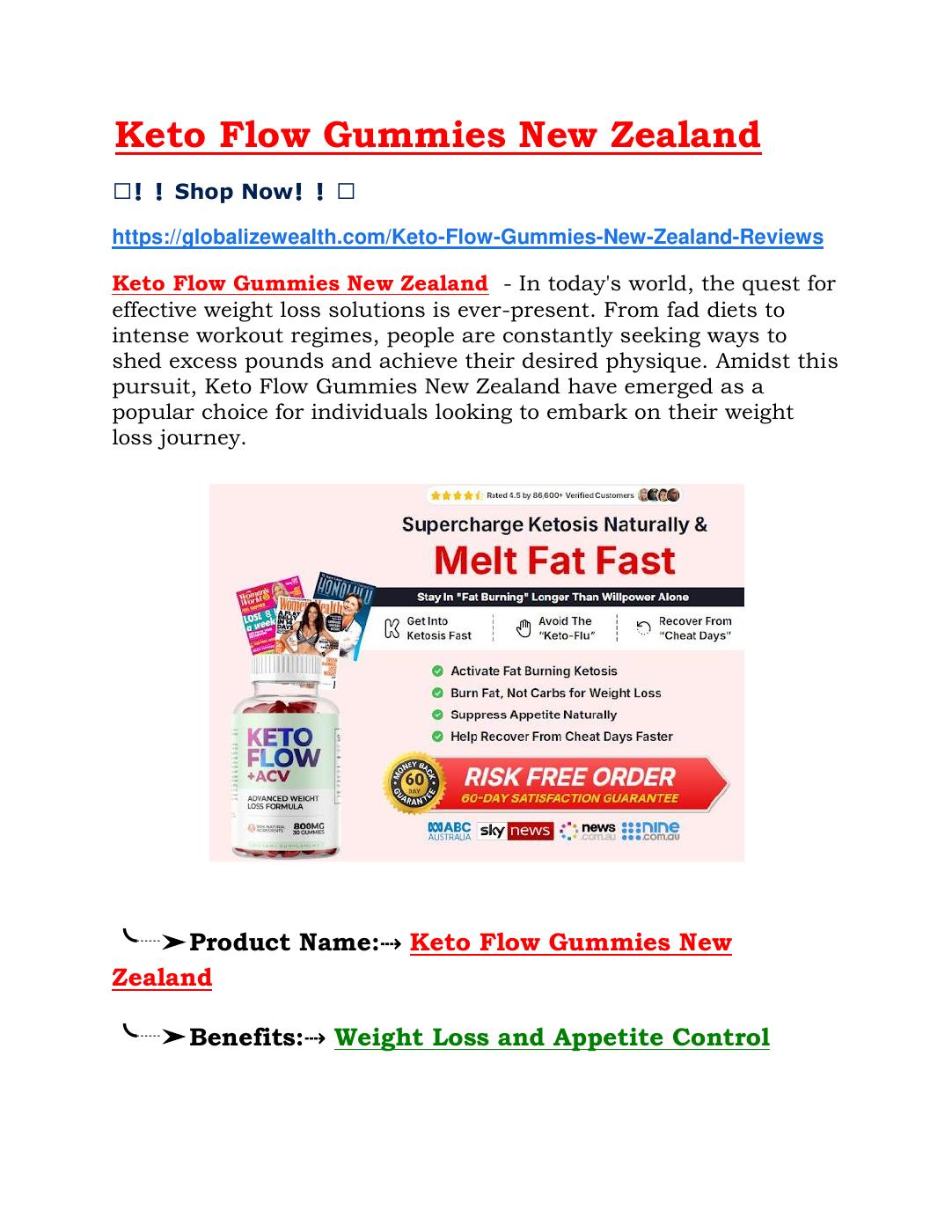 Keto Flow Gummies New Zealand : Quick and Effective Weight Loss Gummies | PDF to Flipbook