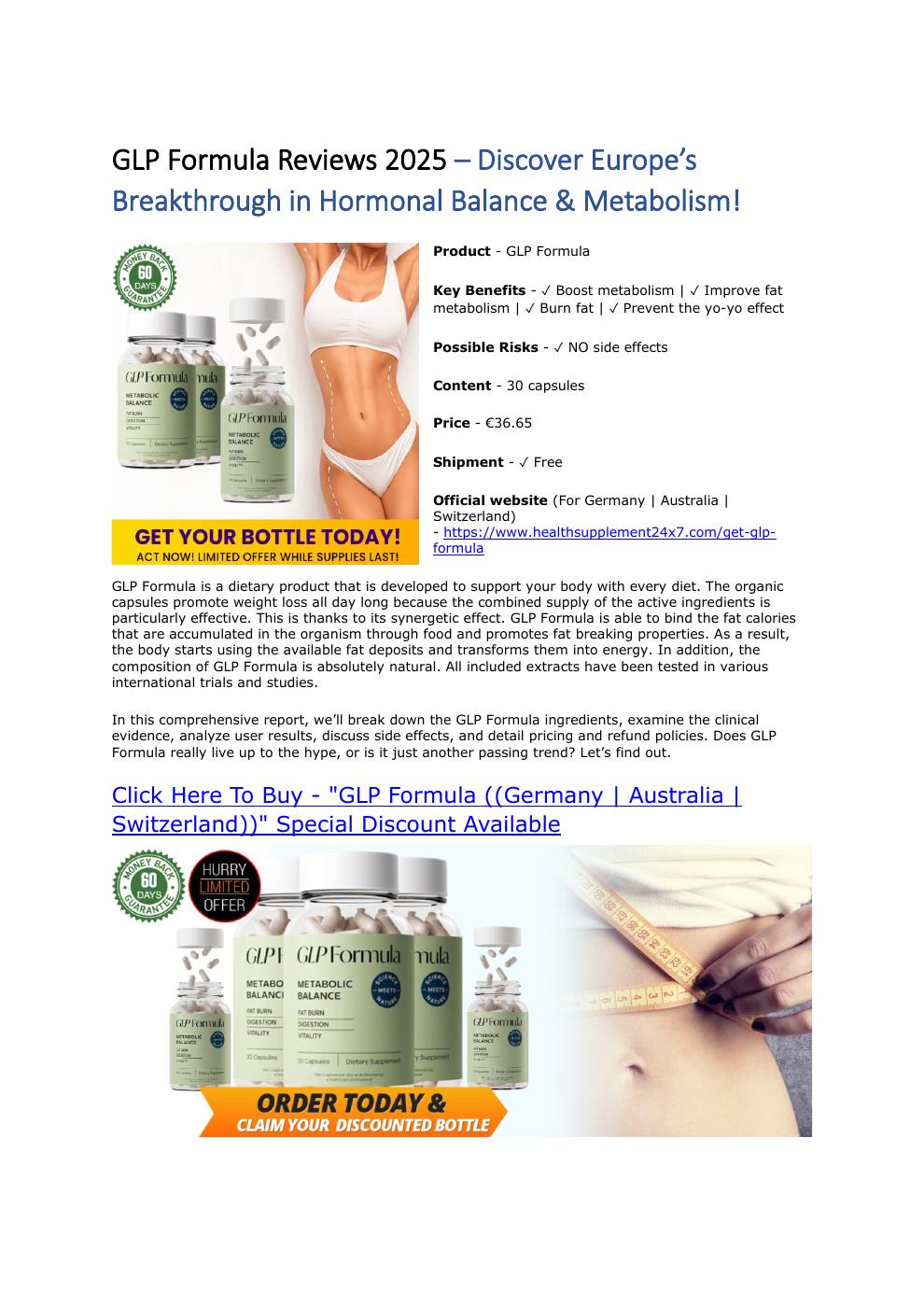 GLP Formula 2025 Update [German Kapseln] That Trigger Fat Burn & Hormonal Harmony! | PDF to Flipbook