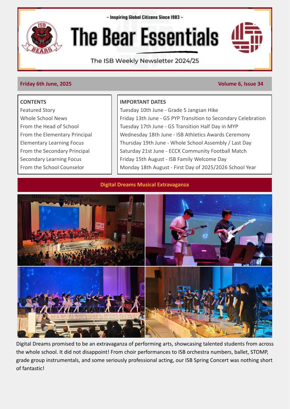 ISB Newsletter - Friday 6th June, 2025