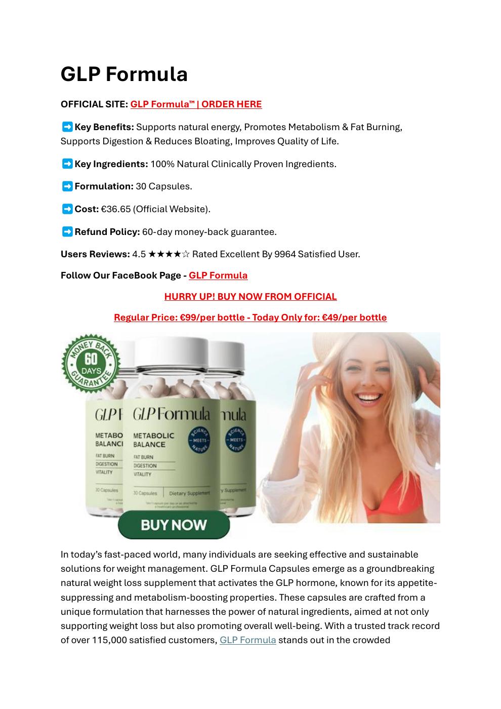 GLP Formula (DE Report) Powerful Formula To Reduce Body Fat Loss And Weight | PDF to Flipbook