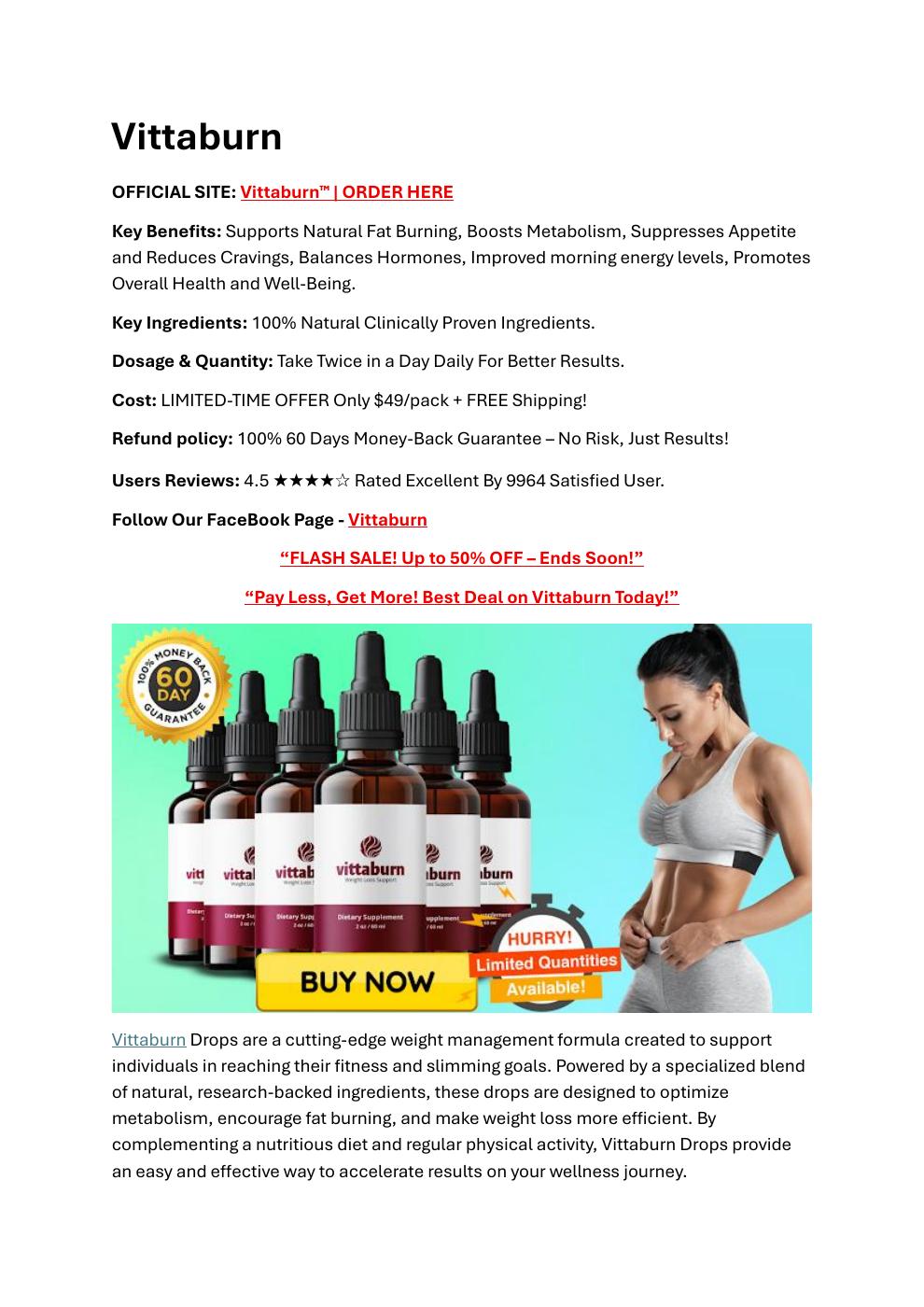 Vittaburn (Limited Stock Alert!) Effective For Weight & Fat Loss, Control Cravings | PDF to Flipbook