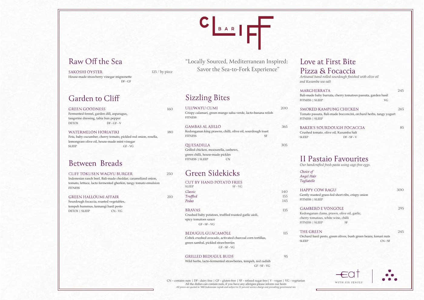 Cliff Bar Menu | PDF to Flipbook