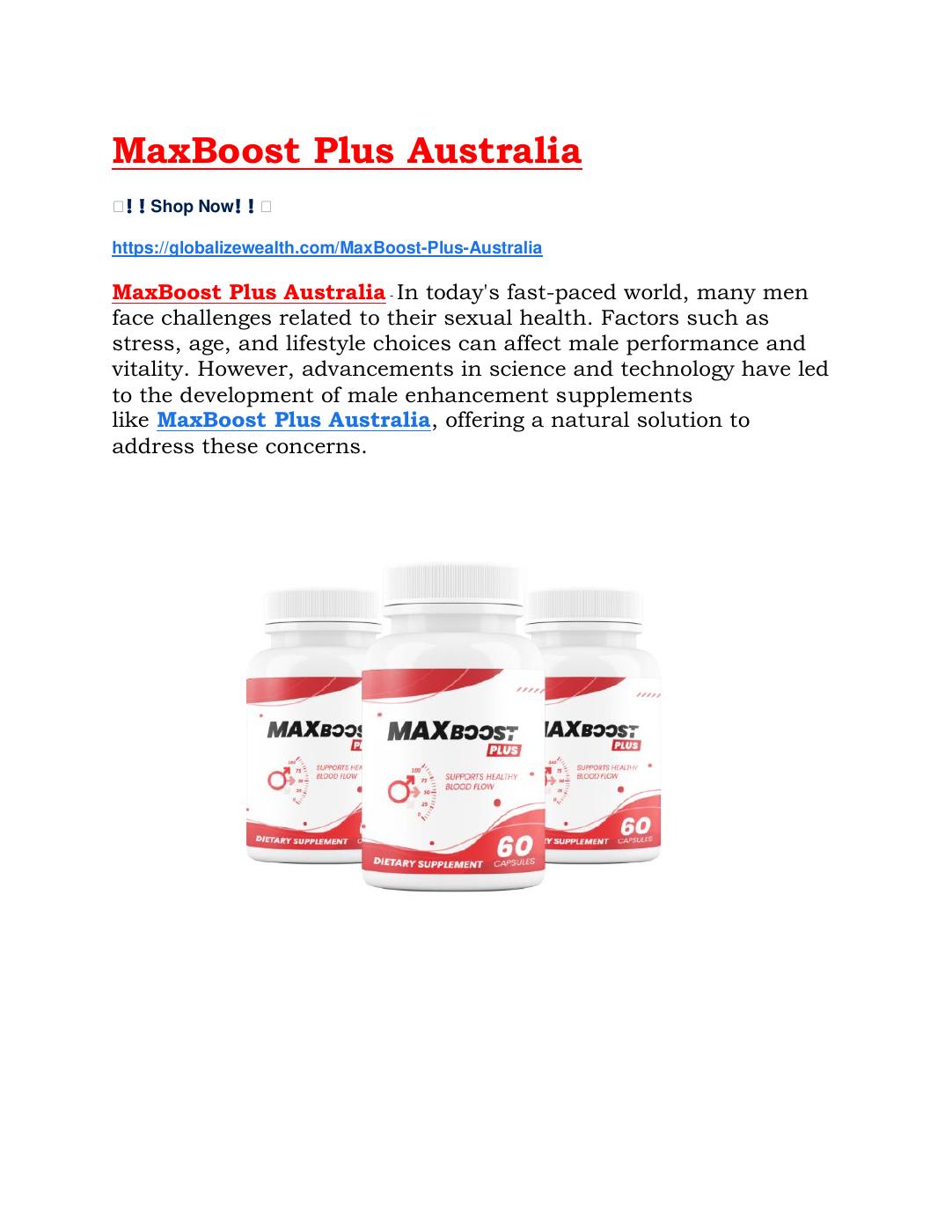 MaxBoost Plus Australia :Discover Your Complete Sexual Potential | PDF ...