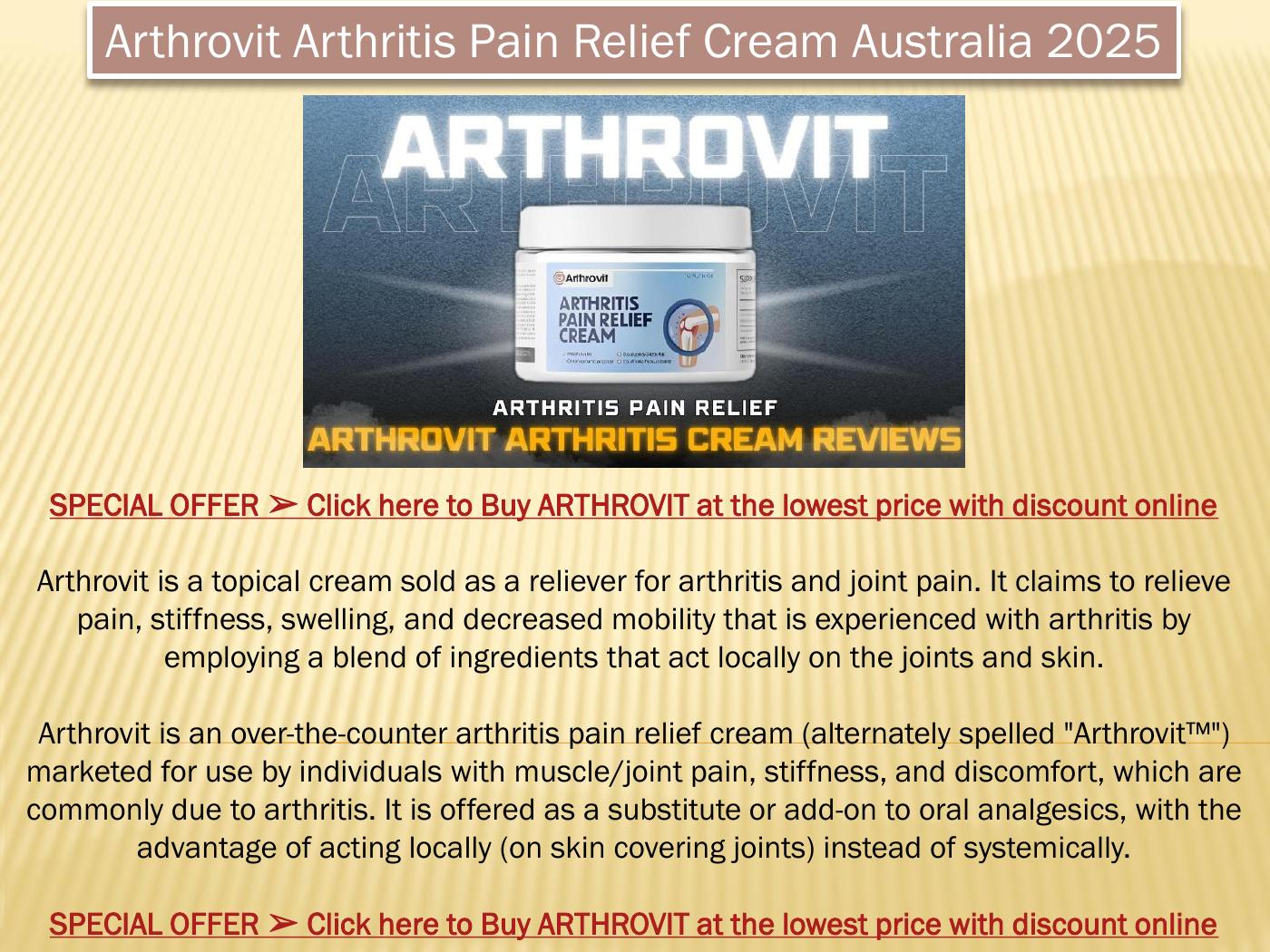 Arthrovit Arthritis Pain Relief Cream Australia 2025 | PDF to Flipbook