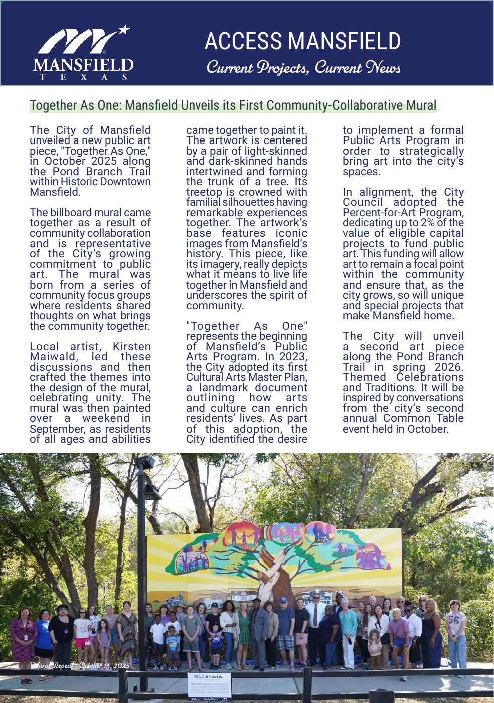 Together As One: Mansfield Unveils its First Community-Collaborative Mural
