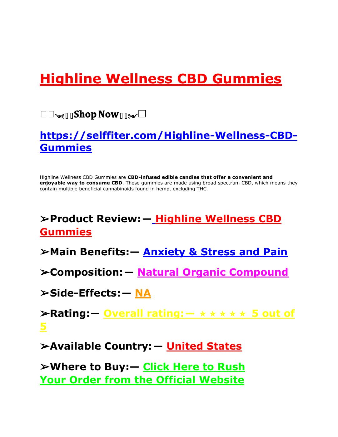 Highline Wellness CBD Gummies Stand Out in a Crowded Wellness Market? | PDF to Flipbook
