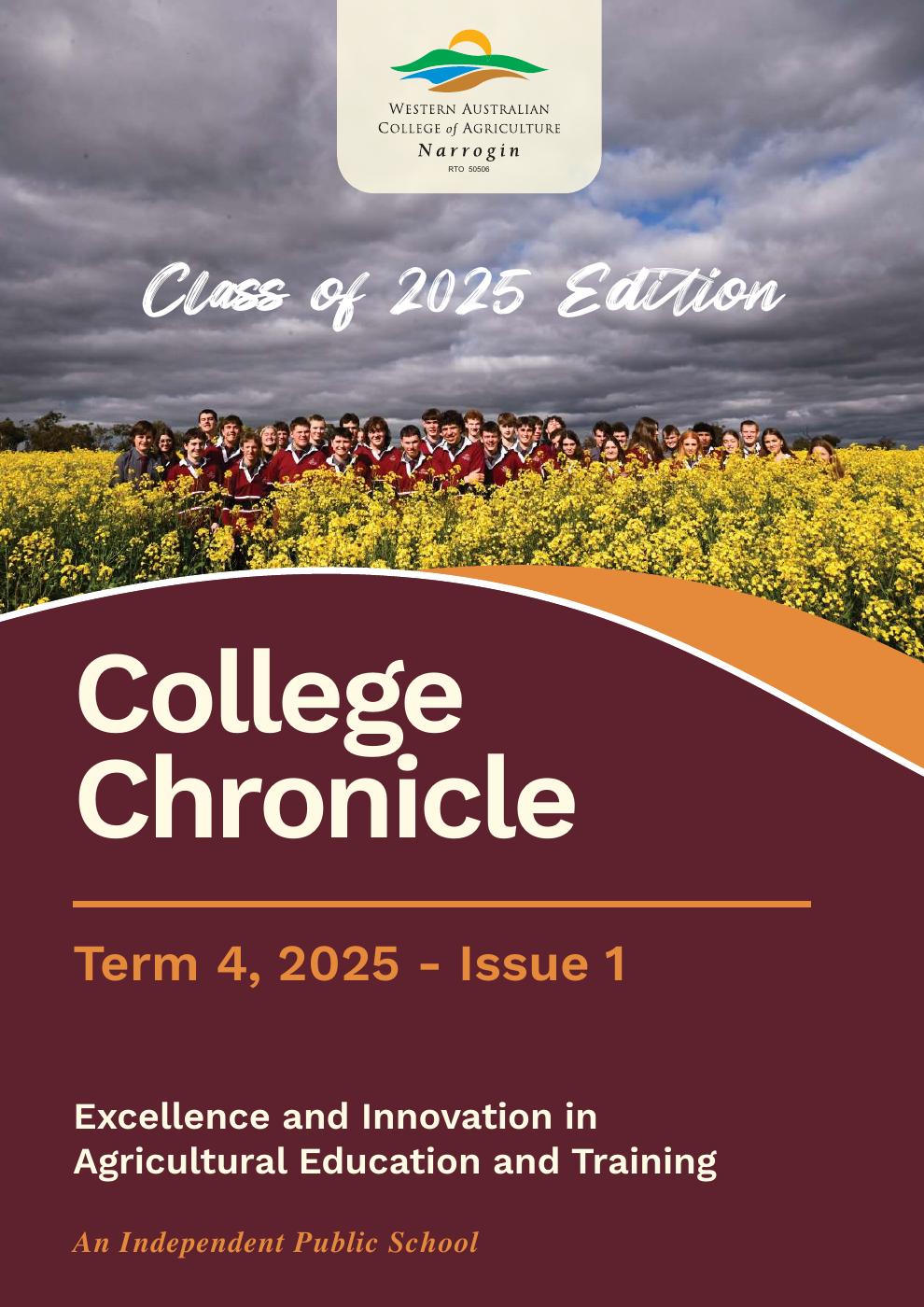 WACOA Narrogin College Chronicle 2025, Term 4, Issue 1 | PDF to Flipbook