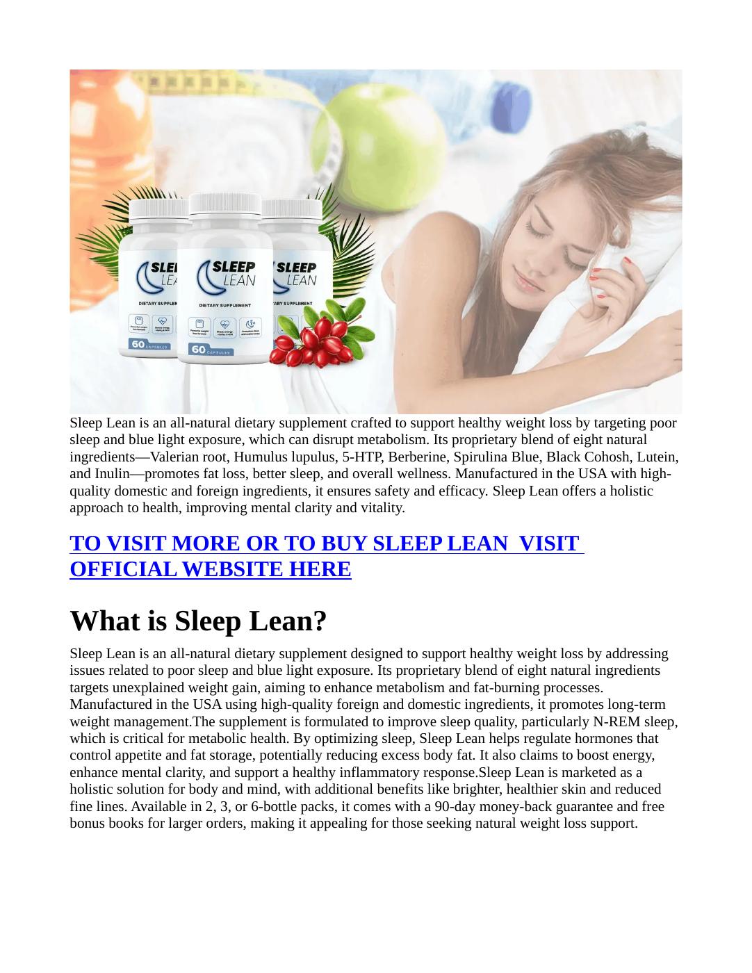 Sleep Lean – (Pros and Cons) Is It Scam Or Legit? | PDF to Flipbook