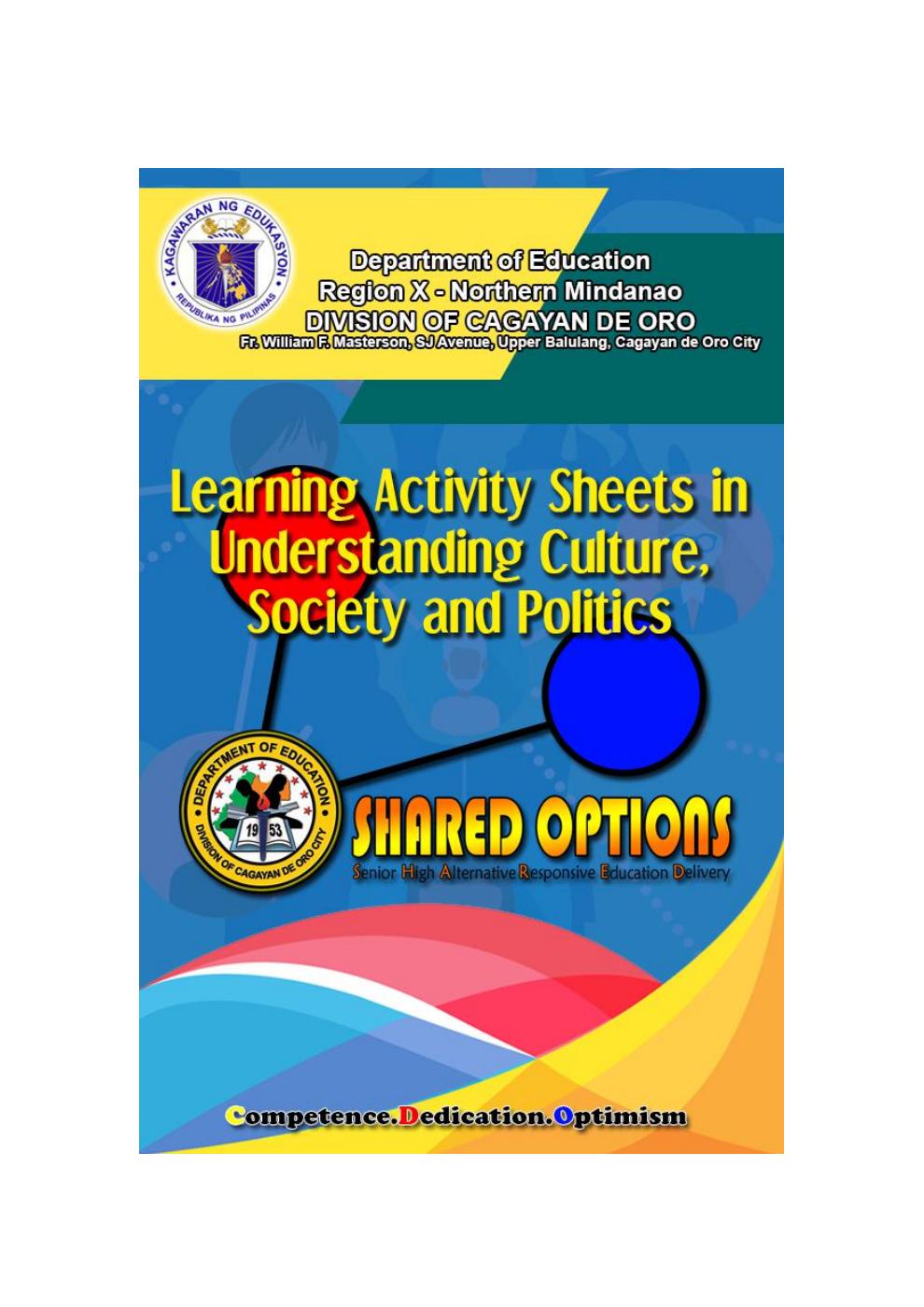 Learning Activity Sheets In Understanding Culture, Society and Politics