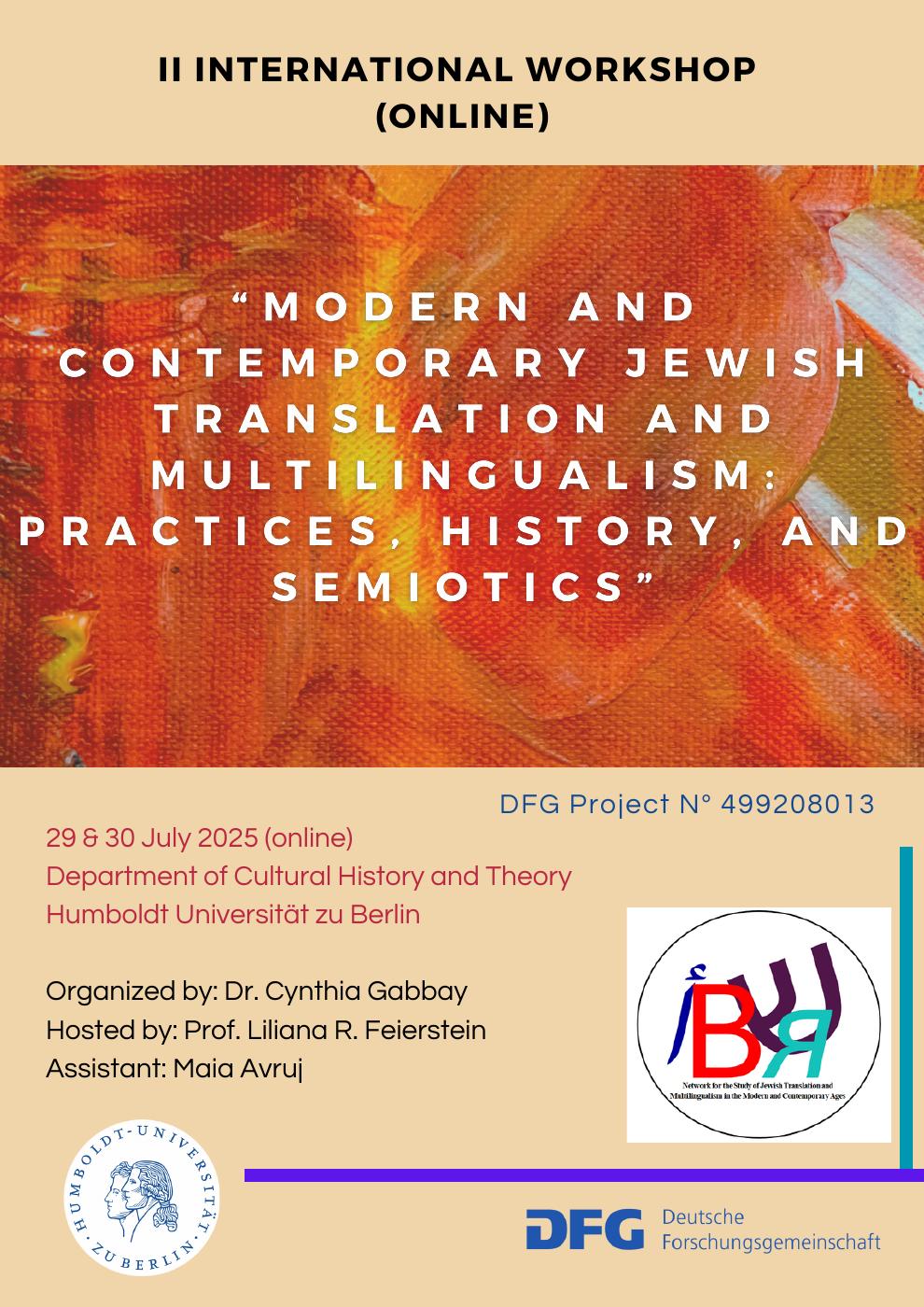 Booklet II Workshop (online) "Modern and Contemporary Jewish Translation and Multilingualism ...