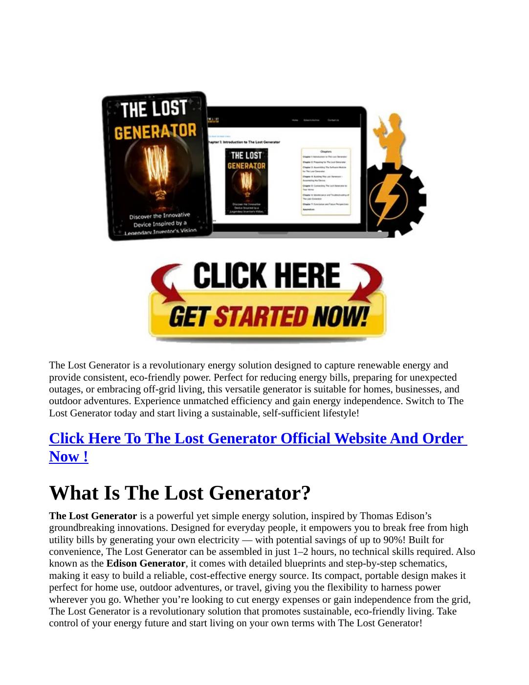 The Lost Generator Program | PDF to Flipbook