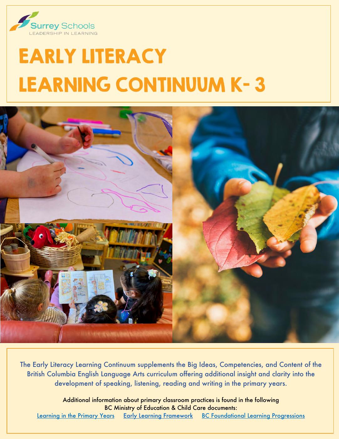 Early Literacy Learning Continuum K-3 | PDF to Flipbook