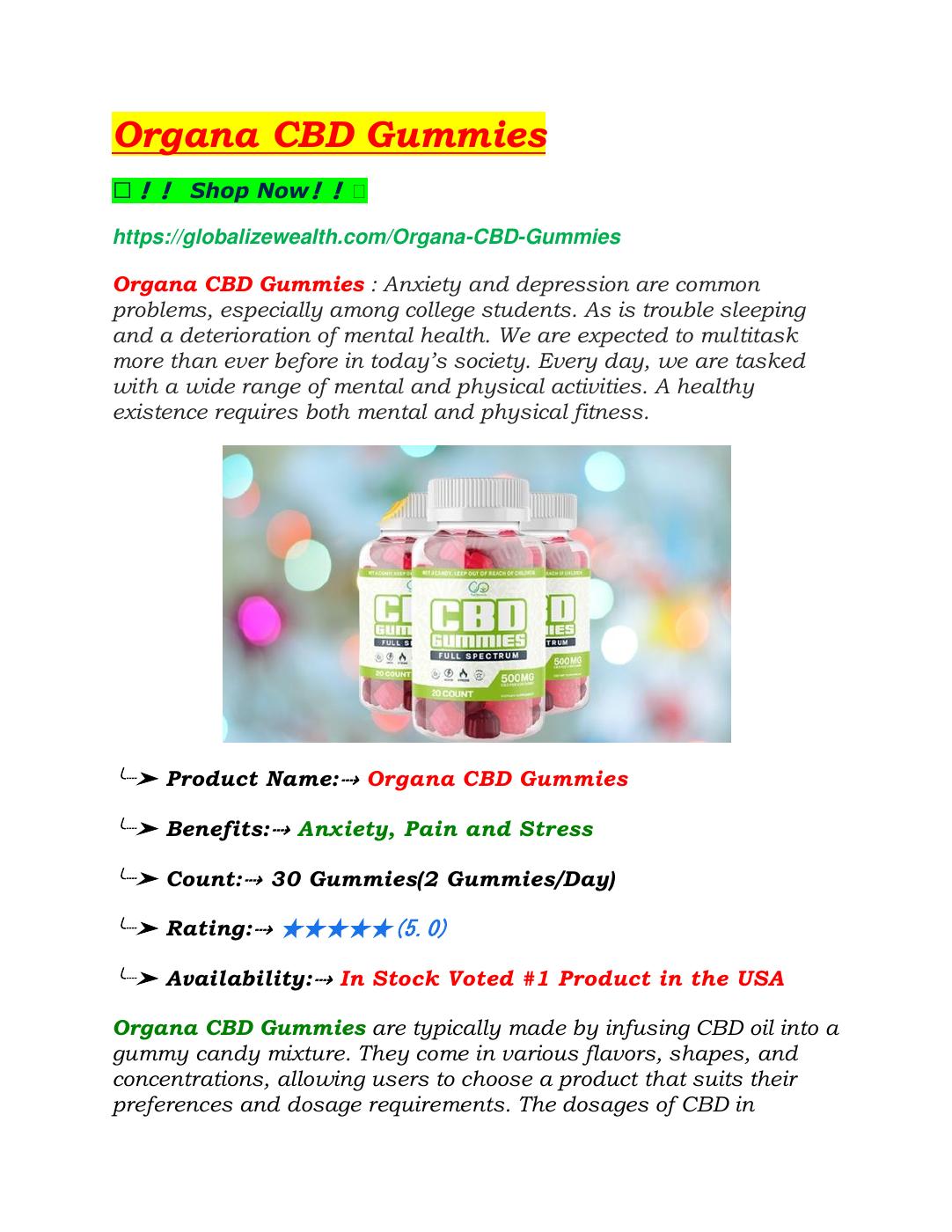 Organa CBD Gummies : Laws, Regulations, and Expert Advice | PDF to Flipbook