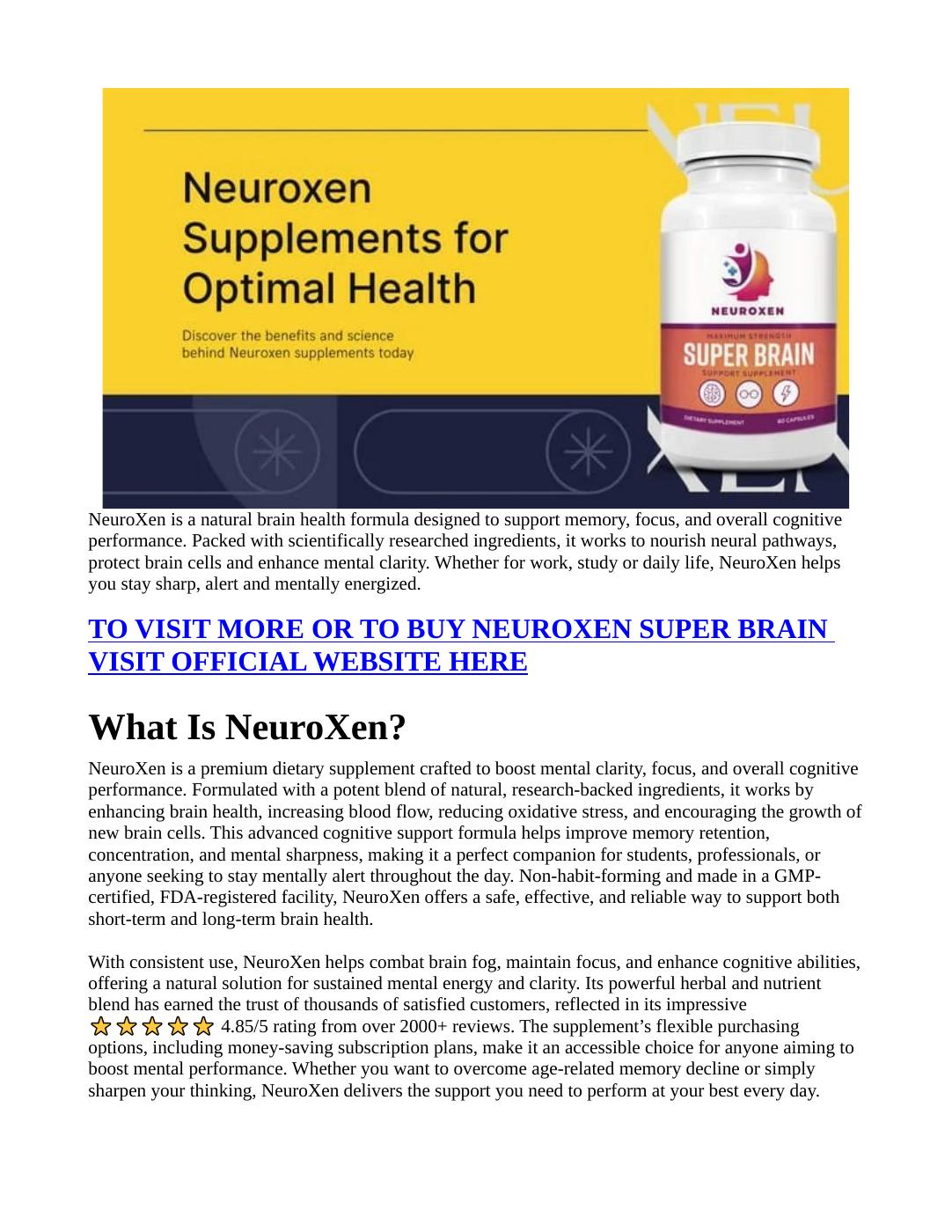 NeuroXen Super Brain (SCAM OR LEGIT EXPERIENCE) “Reviews” Genuine ...