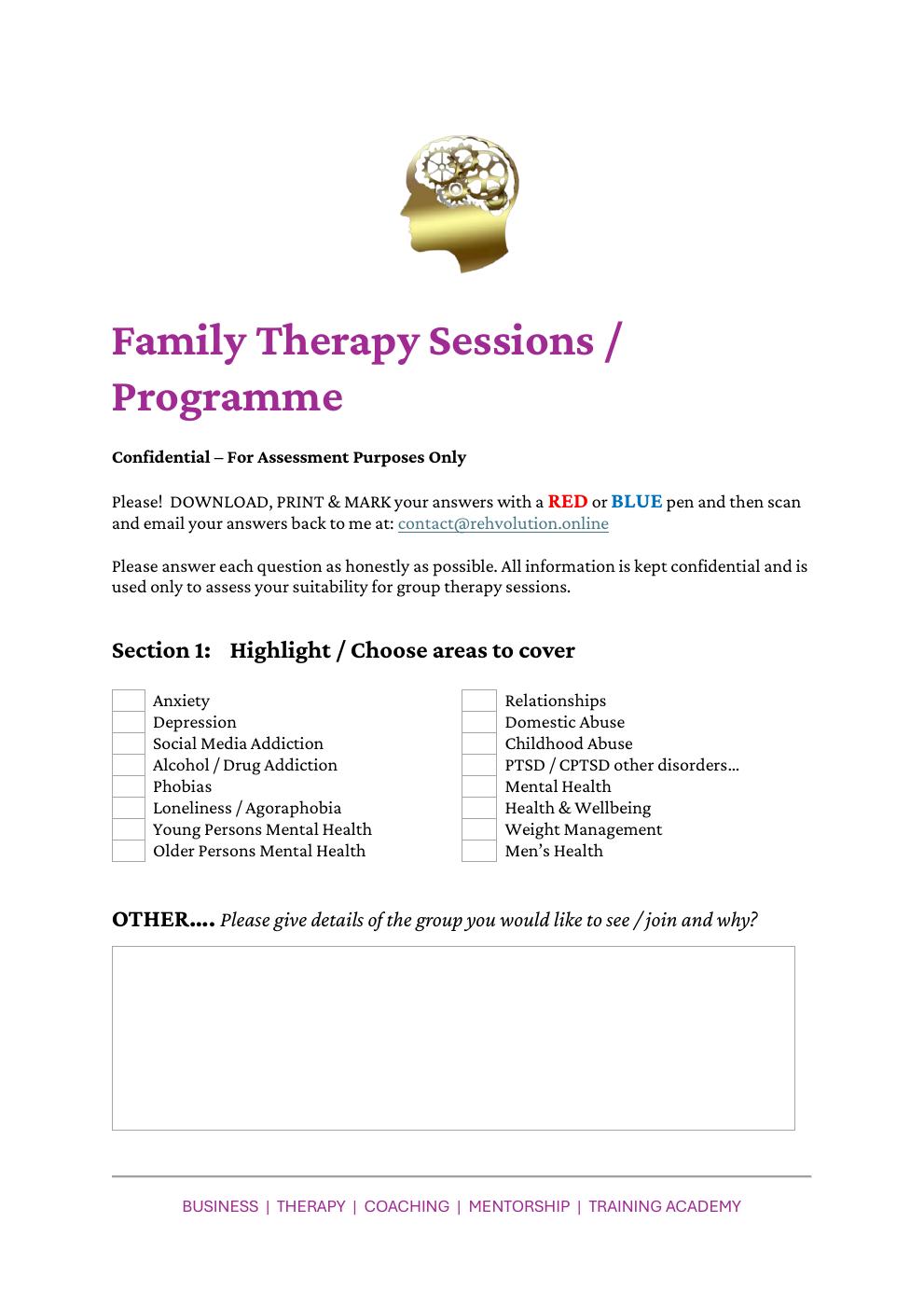 Family Therapy Contract & Guide | PDF to Flipbook