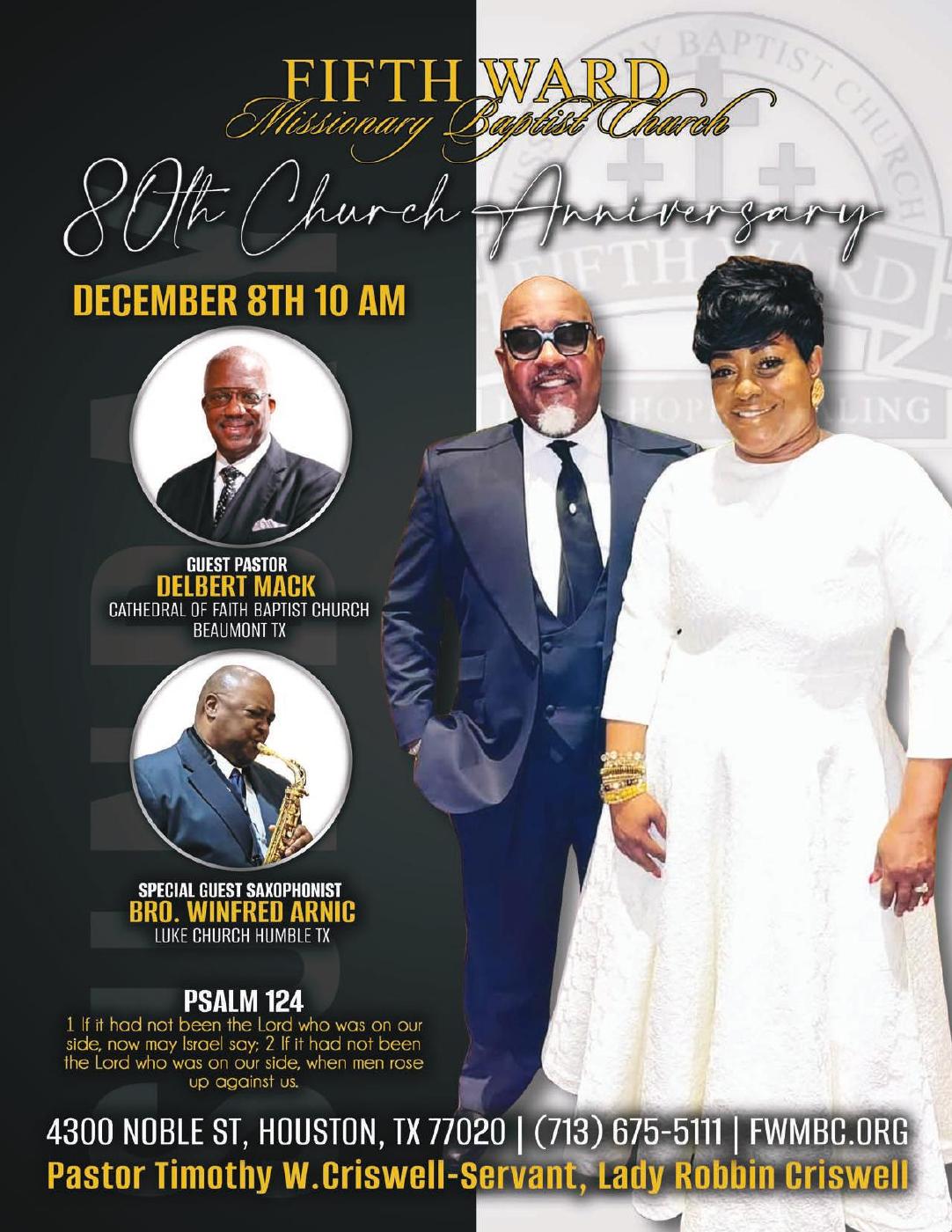 Fifth Ward Missionary Baptist Church 80th Church Anniversary