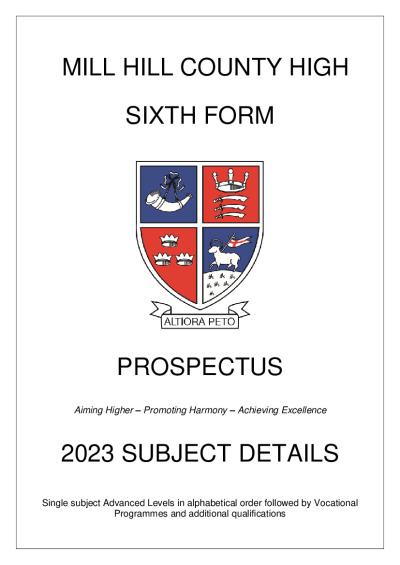 Sixth Form Admissions - Apply - Mill Hill County High School