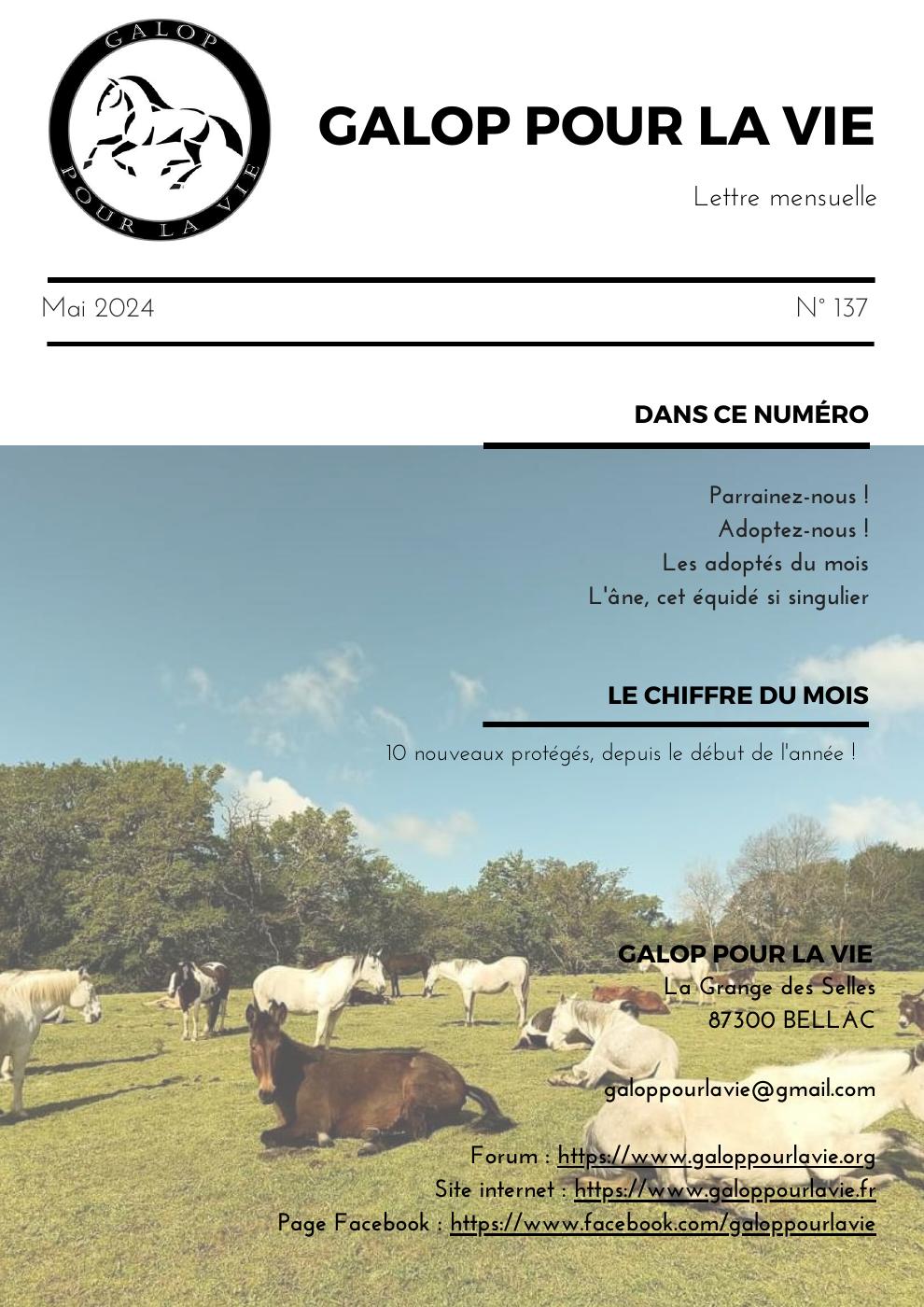 Lettre mensuelle GPLV n°137 - Mai 2024