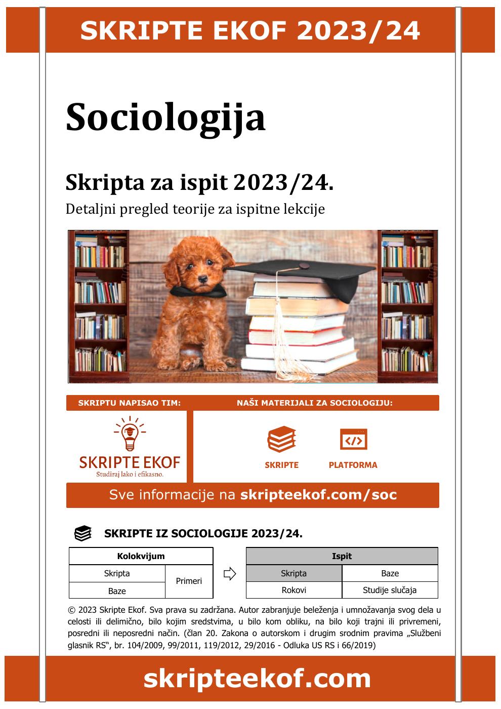 Skripta za ispit iz sociologije 2023/24.