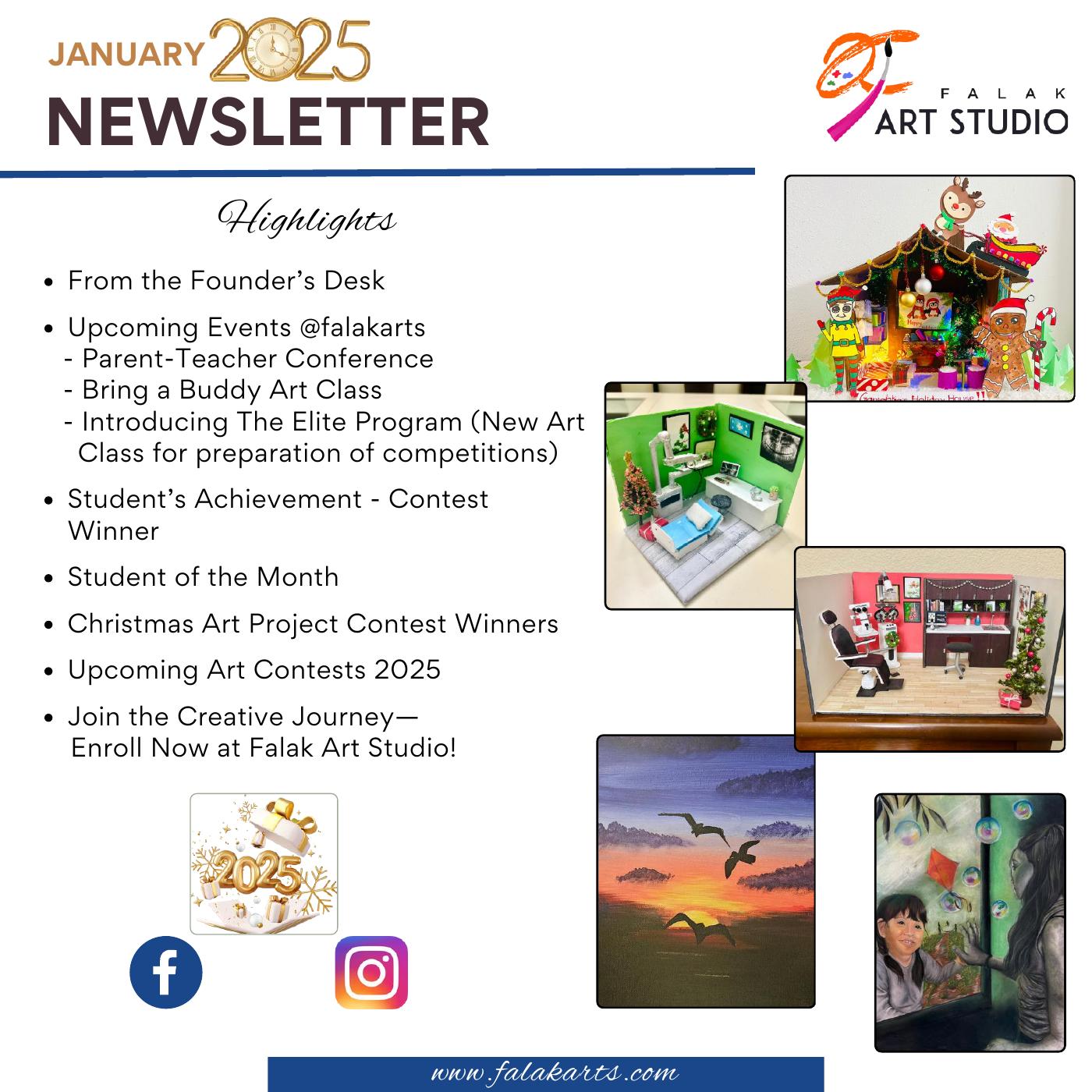 January 2025 Newsletter - Falak Art Studio | PDF to Flipbook