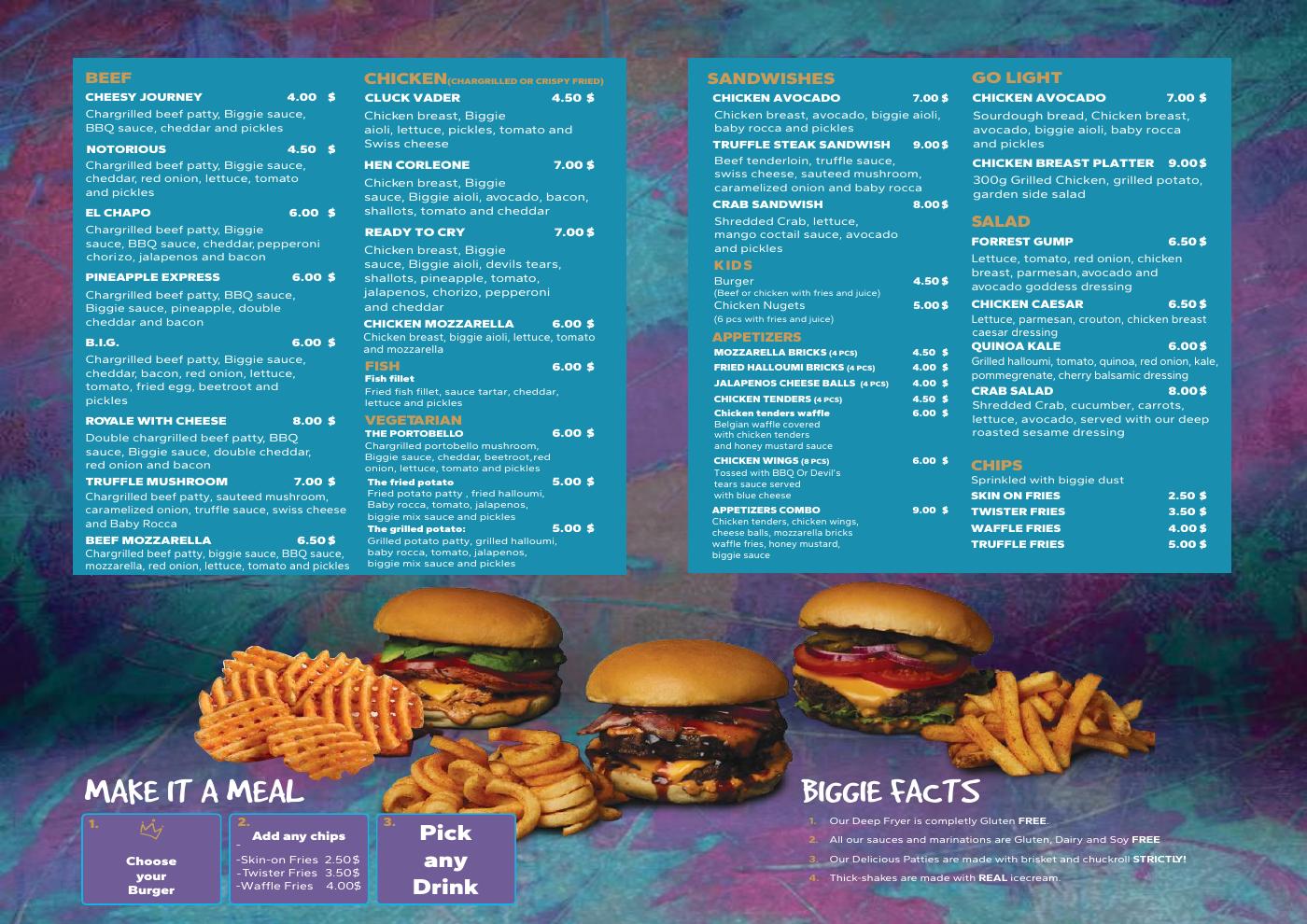 Biggie Burger Menu | PDF to Flipbook